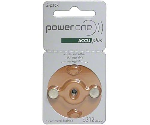 Power One ACCU Plus Size 312 Rechargeable Hearing Aid Batteries in Dubai - UAE |Whizz Batteries ...