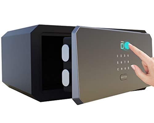 BOFON 1.45 Cubic Fingerprint Password Safe Box, Security Box with Key ...