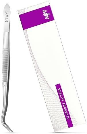MJW Stainless Steel Curved Tweezer - 6.5 in Long Ideal Sewing Machine ...