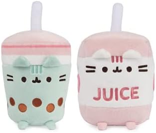 Stuffed Animal Bundle of 2 Plush Pusheen Cat Drinks, 6 Inch Boba Tea ...