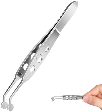 Didiseaon Meibomian Gland Massage Forceps Round Tip Eyelid Tweezers for ...