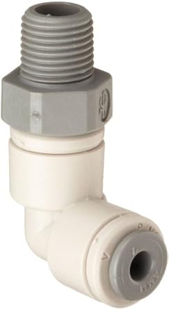 Celcon Acetal "Push to Connect" - Swivel Male Elbow, 5/32" Tube x 1/8 ...