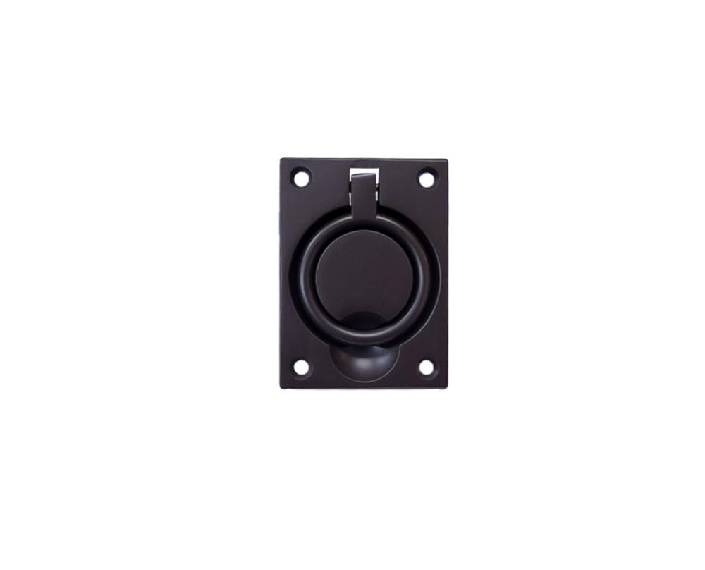 QCAA Solid Brass Large Heavy Rectangular Recessed Flush Ring Pull, 3-5/ ...