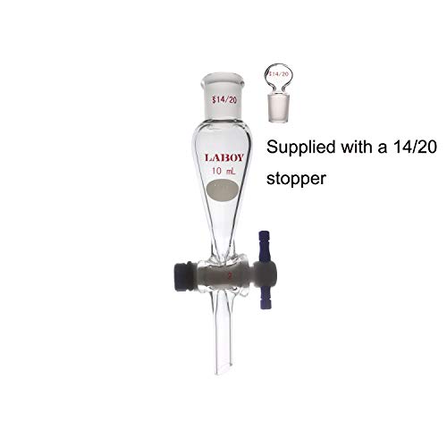 Laboy Glass 10mL Conical Separatory Funnel with 14/20 Joint at Top ...