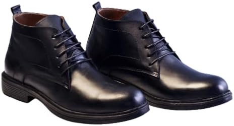 Men's Genuine Leather Half Boots (Black, 44) price in Egypt | Amazon ...