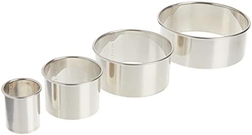 Ateco 4 Piece Stainless Steel Plain Edge Round Cutters Set in Graduated ...