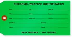 Amazon.com : Firearms and Weapons Identification Tag, 25 Tags/Pack, 6. ...