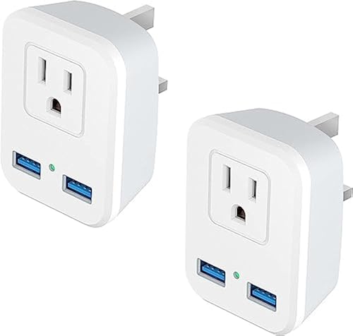 Key Power Travel Plug Adapter, 1 AC Outlet with Dual USB Charging Port ...
