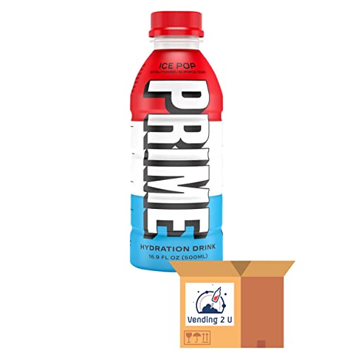 Prime Hydration Drink Ice Pop 16.9oz Bottles, 12 Units, With V2U Custom ...