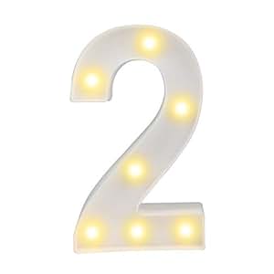 Amazon.com: Pooqla Decorative Led Light Up Number Letters, White ...