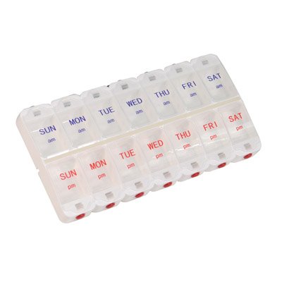 7 Day Pill Dispenser Tablet Box Organiser 2 Clearly Marked Compartments ...