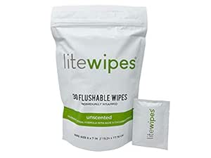 Amazon.com: Litewipes 30 Count Premium Discreet Flushable Butt Wipes ...