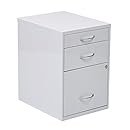 Amazon.com: Office Star 3-Drawer Metal File Cabinet, White Finish ...