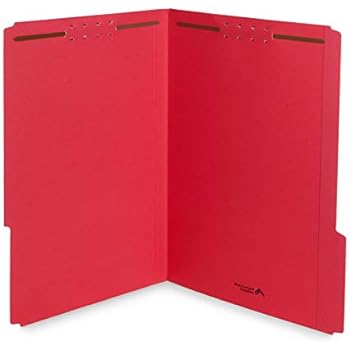 Amazon.com : 50 Heavy Duty Red Fastener Folders, Legal Size, File ...