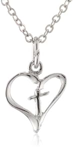 Amazon.com: Bob Siemon Freeform Heart and Cross Pendant Necklace, 18 ...