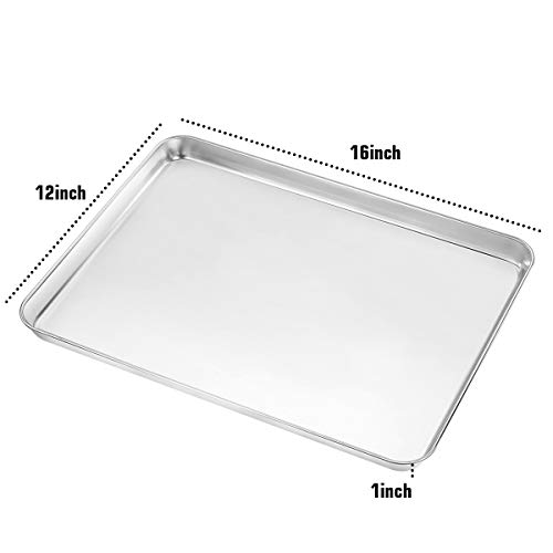 Yododo Baking Sheet Set of 2, Stainless Steel Cookie Sheet Baking Pan ...