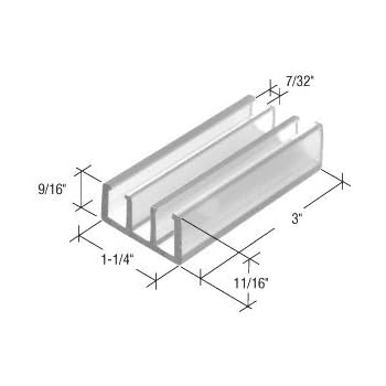 Clear Sliding Shower Door Bottom Guide 3" x 1-3/8" x 1/4" - - Amazon.com