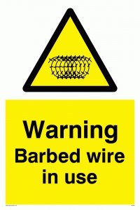 Viking Signs Warning Barbed Wire in Use Wu598-A2P-3M – BigaMart