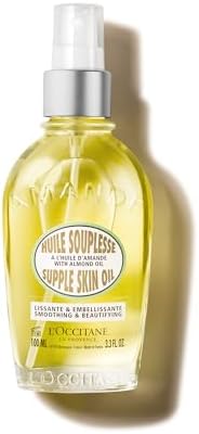 L'OCCITANE Almond Supple Skin Oil 100ml, 50% Pure Almond Oil for Deep Hydration & Glow, Vegan ...