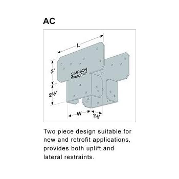 Simpson Strong Tie AC6 1 1 1 18-Gauge 6-Inch Adjustable Post Cap ...