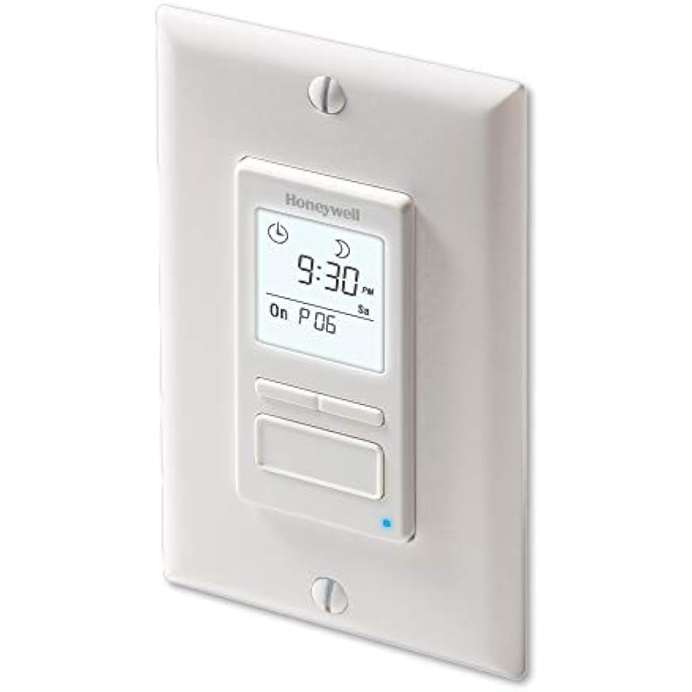 Honeywell Home RPLS740B1008 Econoswitch 7 Day Programmable Light Switch 