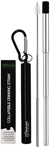 Collapsible Straw Reusable Stainless Steel Straw in Metal case - Travel ...