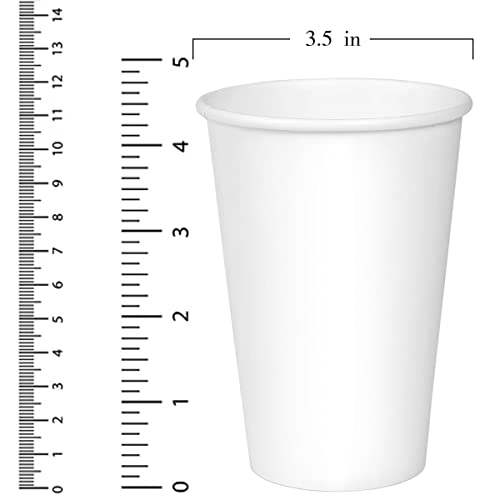 LOCONHA 300 Pack 12 oz White Paper Cups, Disposable Paper Coffee Cups ...