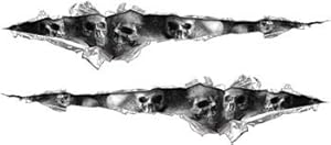 Amazon.com: Ripped / Torn Metal Look Decals With Gray Skulls: Automotive