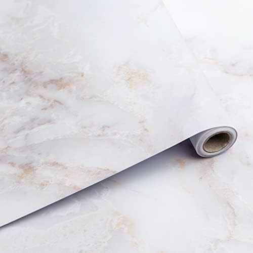 Homein Marble Paper White Self Adhesive Decorative Granite Vinyl Film ...