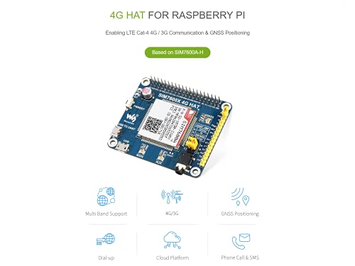 4G / 3G / GNSS HAT Module For Raspberry Pi Zero/Zero W/Zero WH/2B/3B/3B ...