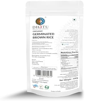 Dhatu By Rootz Organics Germinated Brown Rice 500G - Sprouted GABA Rice ...