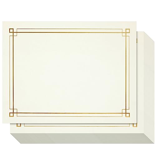 48 Sheets of Blank Award Certificate Paper with Gold Border, Bulk Pack ...