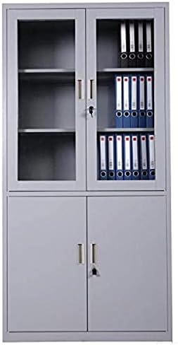 Gdf Galaxy Design Furniture Glass And Steel Four Door Cabinet - Grey ...