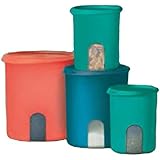 Amazon.com: Tupperware One Touch Reminder Canister Set. Brilliant Blue Seals : Home & Kitchen