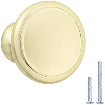 AmazonBasics Modern Top Ring Cabinet Knob - 1.16-Inch Diameter, Golden ...