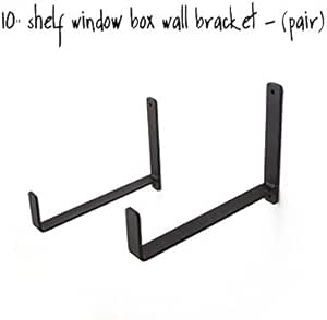 Amazon.com: 10" Shelf Window Box Wall Bracket - (Pair)- Black: Home ...