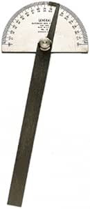 General Tools 18 Round Head Stainless Steel Angle Protractor, 0 to 180 ...