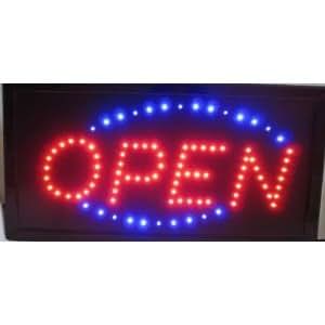 Amazon.com : Flashing LED Open Sign 19" X 10" : Business And Store ...