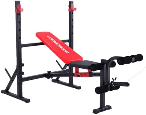 OPPSDECOR Weight Bench Set, Adjustable Bench Press Set with Squat Rack ...