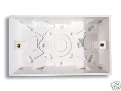 Double Twin Surface Socket Back Box Pattress 25mm Whi: Amazon.co.uk ...