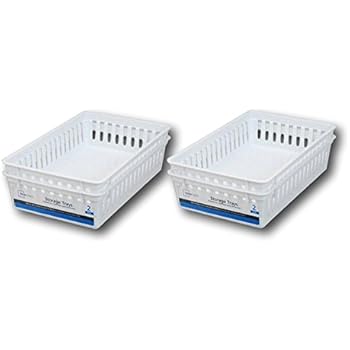 Amazon.com: Mini Storage Trays Bin Bundle- Basic Square 3pk, Slim ...