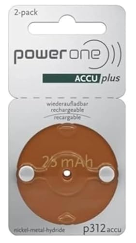 Power One ACCU Plus Size 312 Rechargeable Hearing Aid Batteries in Dubai - UAE | Whizz Batteries ...