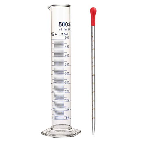 Thick Glass Graduated Cylinder Measuring Liquid Lab Hexagon Base ...
