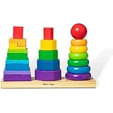 Amazon.com: Melissa & Doug Counting Shape Stacker - Wooden Educational ...