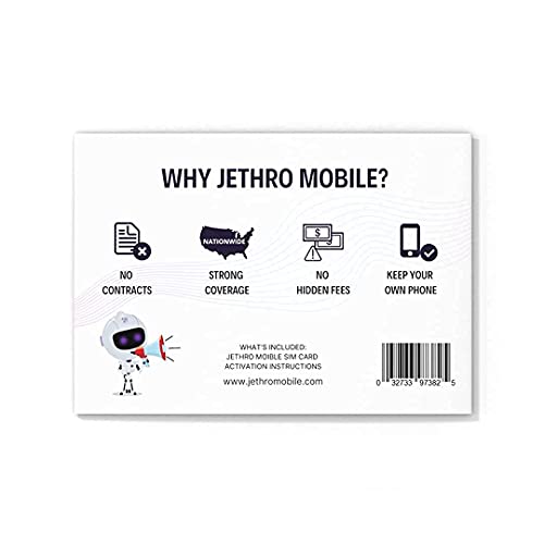 Jethro Mobile $10 Phone Plan for 30 Days - Unlimited Talk and Text and ...