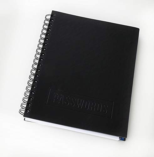 Executive Black Spiral Password Book with Alphabetical Tabs and ...