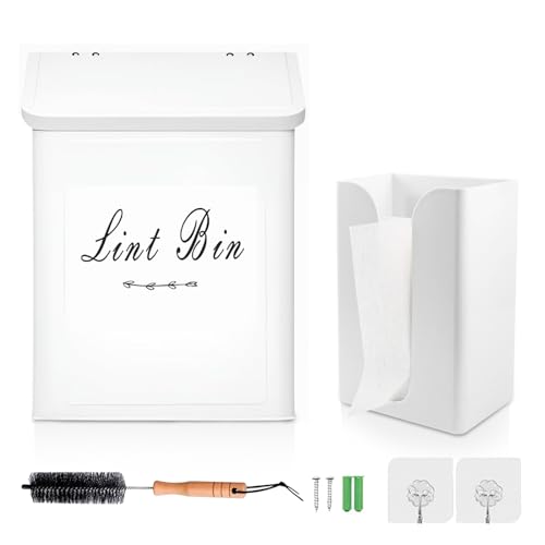 Magnetic Lint Bin for Laundry Room and Dryer Ball Holder Set,Laundry ...
