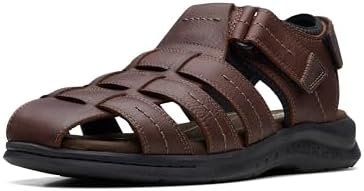 Clarks Men's Walkford Fish Sandal, Brown Tumb, 10, Brown Tumb, 44.5 EU ...