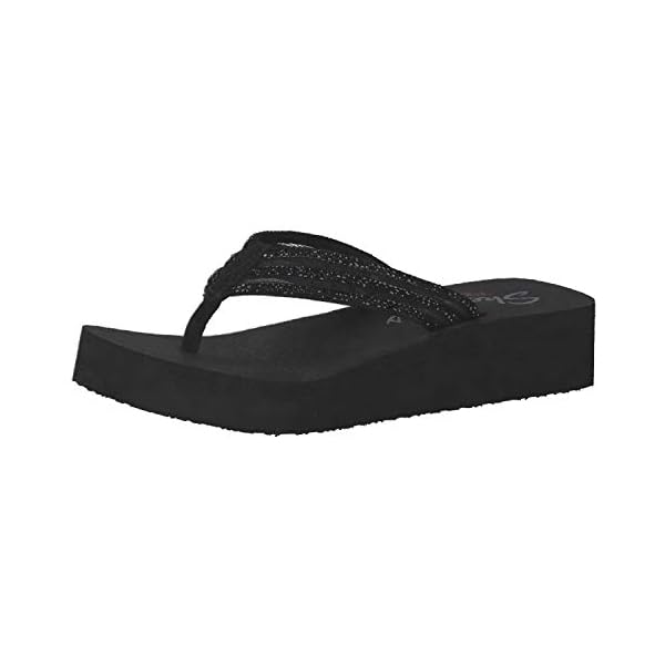Skechers Women's Vinyasa-Sugar Pie-Sheer Panel Rhinestone Thong Flip ...