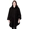 Le Moda Women's Faux Fur Trim Polar Fleece Shawl Cape with Pockets ...
